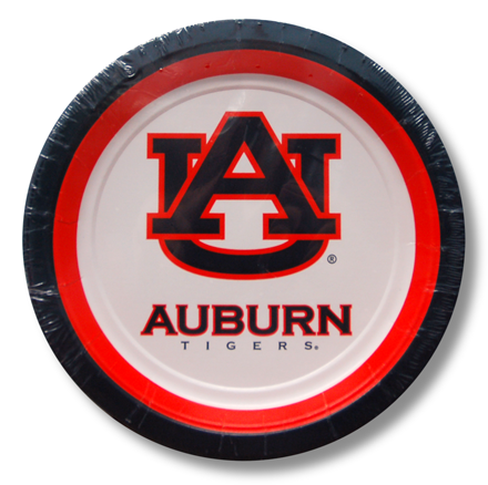 Download 7" Orange And Navy Paper Plate With Au And Auburn Tigers ...