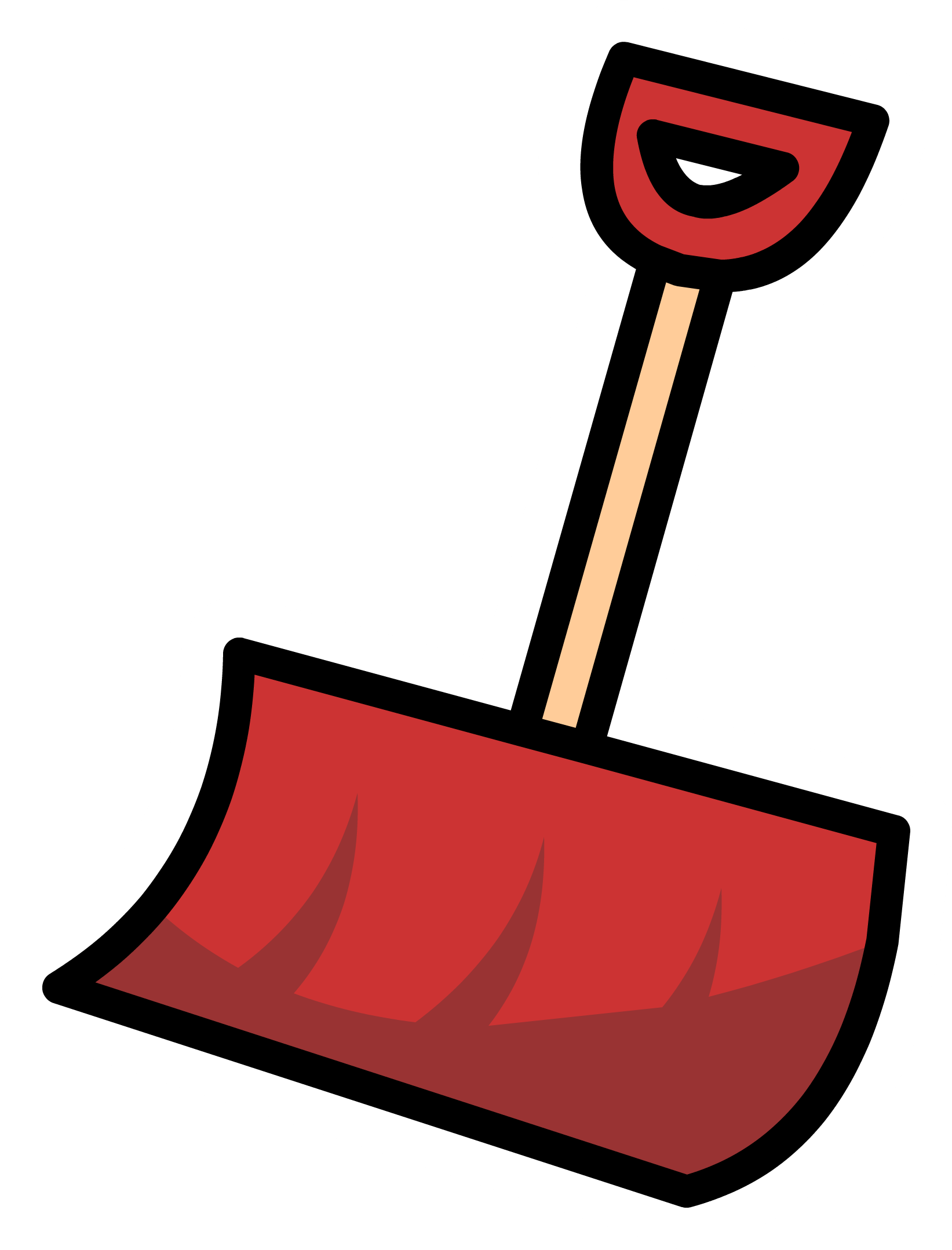 Red Snow Shovel Pin - Clip Art Snow Shovel (1643x2157), Png Download