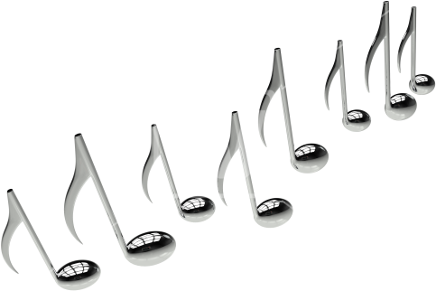 Music Notes Png - Chrome Music Notes (550x368), Png Download