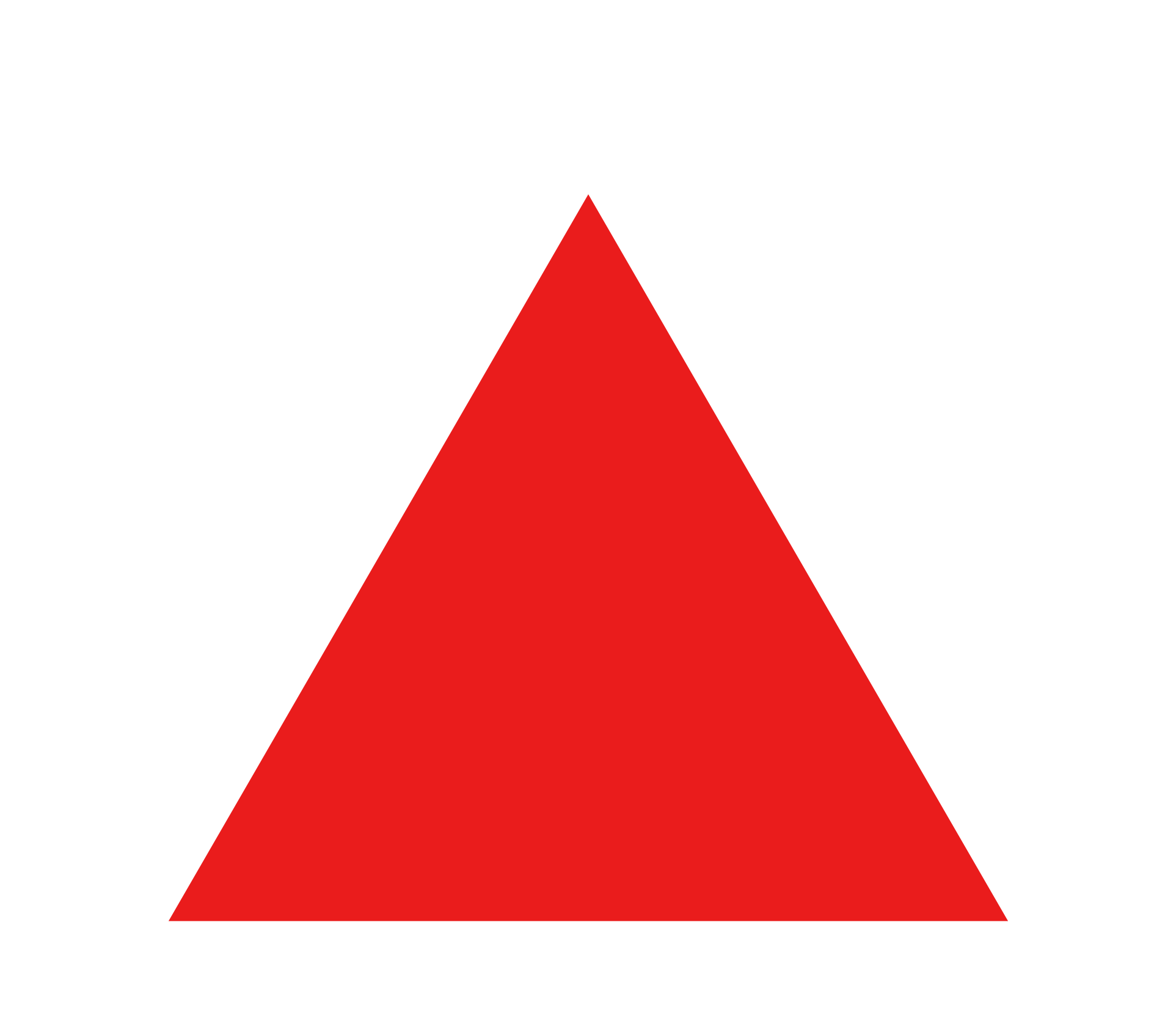 Red Triangle With Thick White Border - Red Triangle (1152x1024), Png ...
