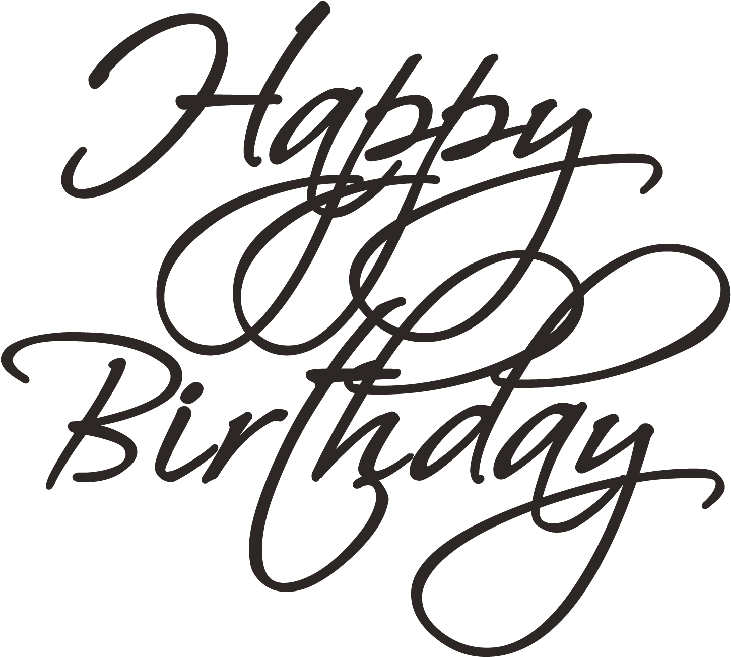 Birthday - Happy Birthday Text Drawing (1470x1323), Png Download