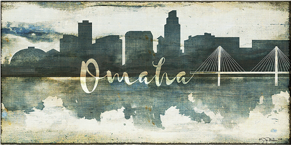 Omaha Skyline Watercolor Canvas Nebraska Art - Big O Art (600x600), Png ...