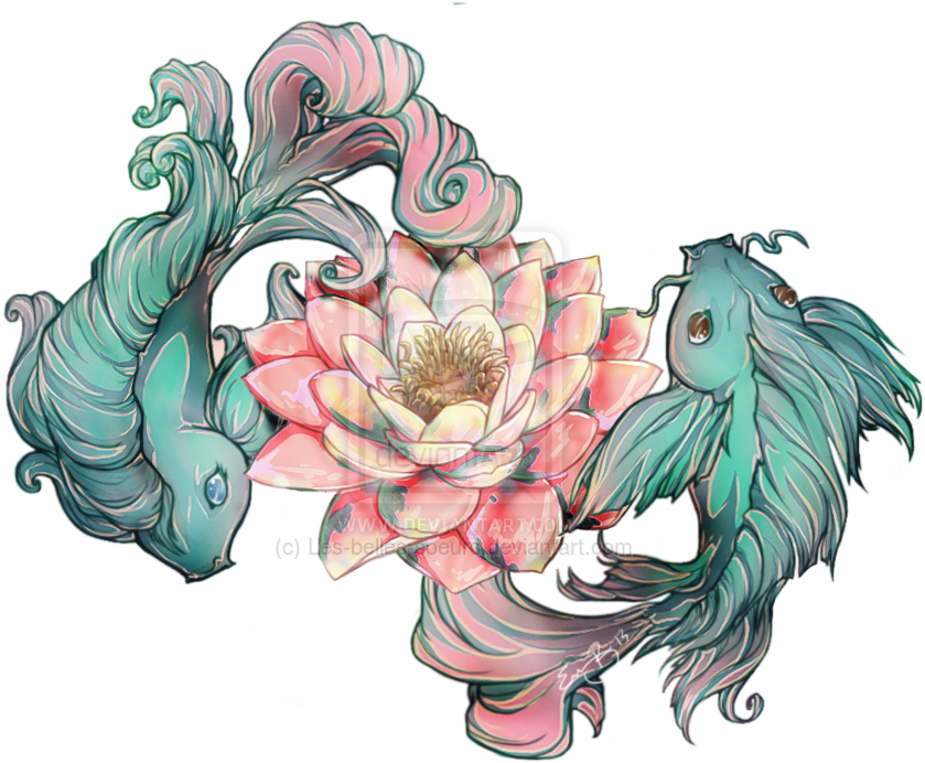 Butterfly Koi Paper Fish - Pisces Foot Tattoo Designs (1024x704), Png ...