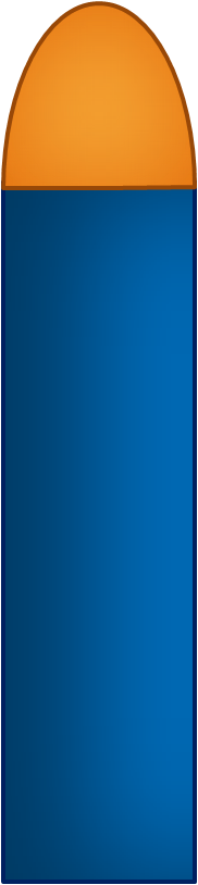 Nerf Bullet - Electric Blue (182x814), Png Download