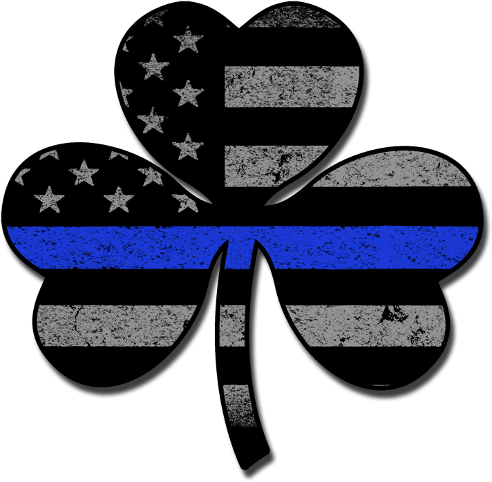 Thin Blue Line Shamrock Flag Decal - Thin Blue Line Png (1000x1000 ...