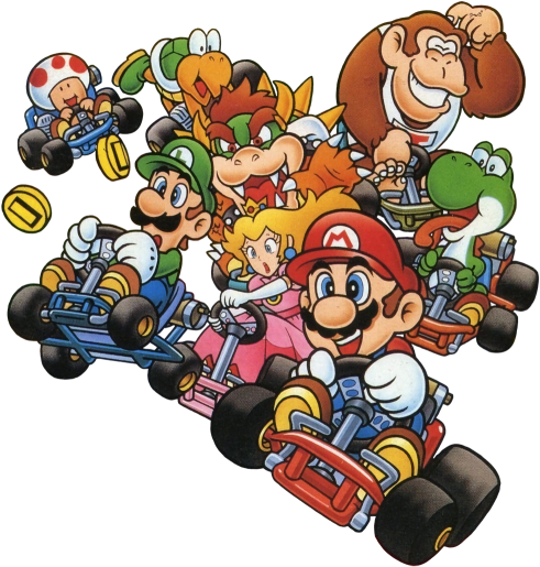 Transparent Mario - Super Mario Kart Artwork (500x541), Png Download