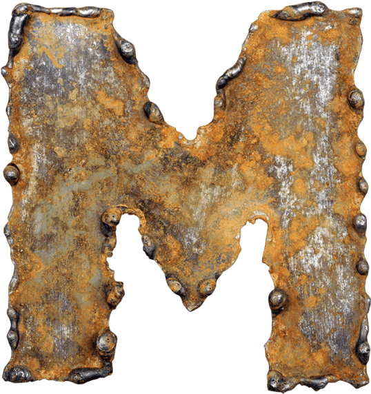 Rusty Metal Font - Rusted Letter (595x595), Png Download
