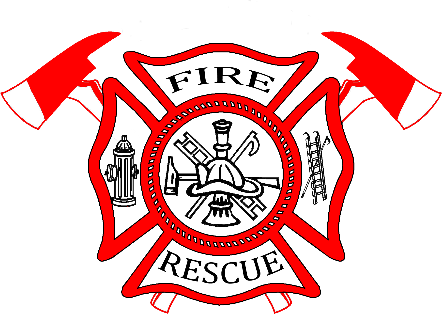 Maltese Cross Fire Clip Transparent - Fire Dept (1800x1800), Png Download