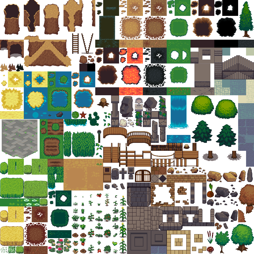 Terrain Atlas - Sprite Tileset (1024x1024), Png Download
