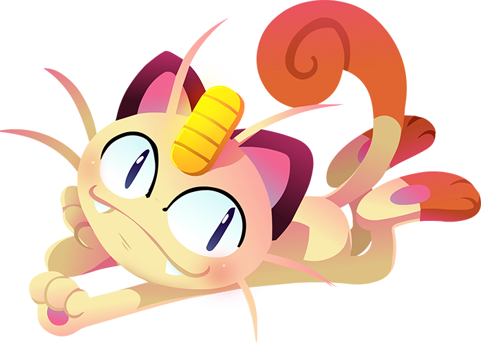 #052 Meowth By Kuitsuku - Miau Pokemon Fan Art (699x500), Png Download