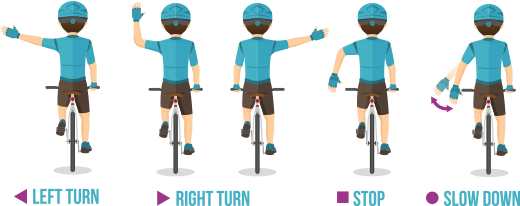 Bike Hand Signals Knowing Bicyclist - Hand Signals For A Bike (524x242 ...