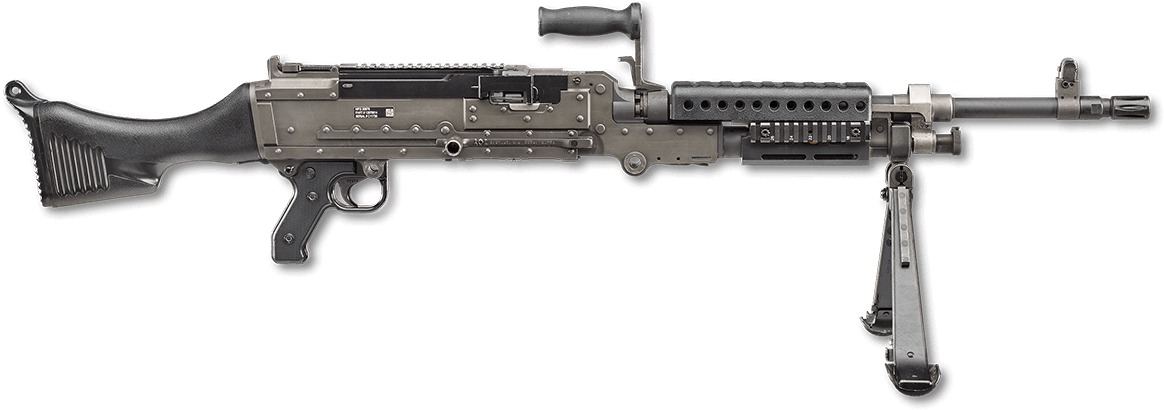 Drawing Guns Machine Gun - M240 Bravo (1200x500), Png Download