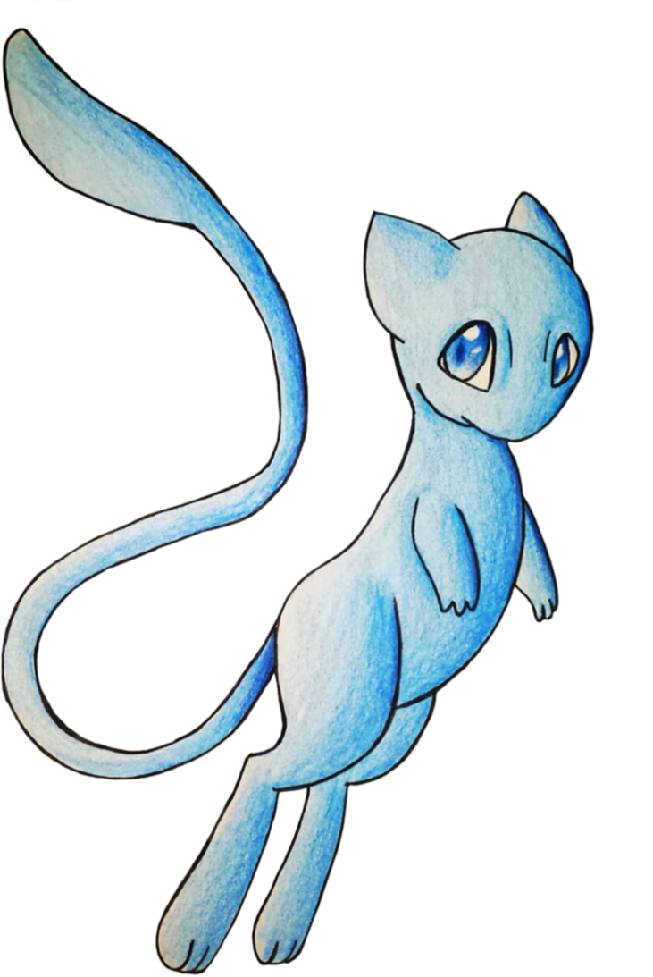 Shiny Mew By Lunar - Drawing (731x1093), Png Download