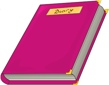 Diary Pink - Diary Clip Art (386x313), Png Download
