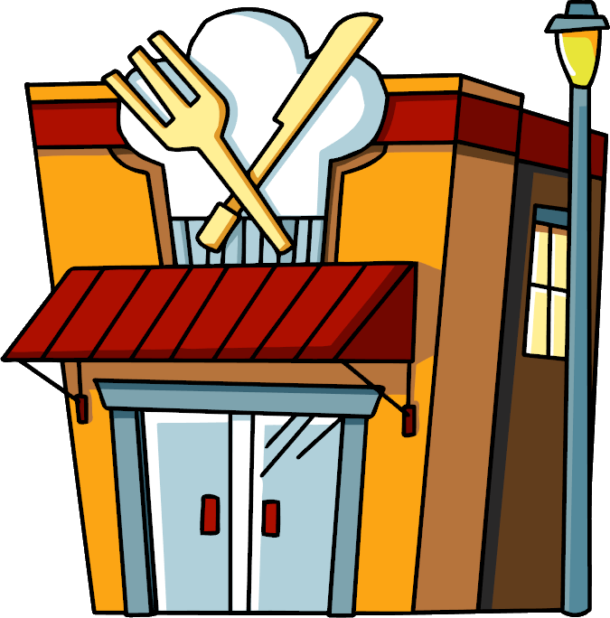 Library Drawing Restaurant - Restaurant Clipart Png (675x684), Png Download