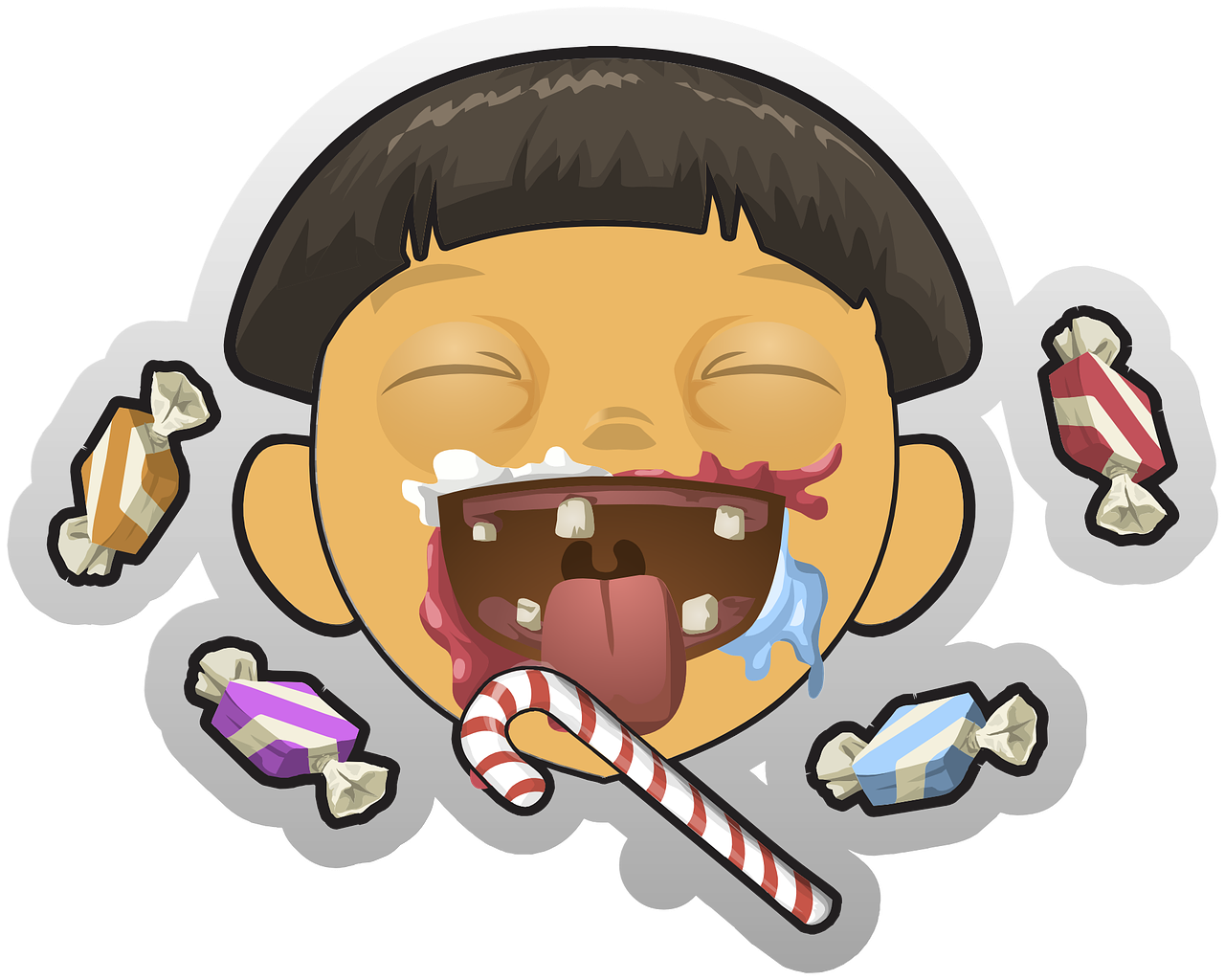 Sugar Rush Or Sugar Crush - Cartoon Eating Candy (1280x1024), Png Download