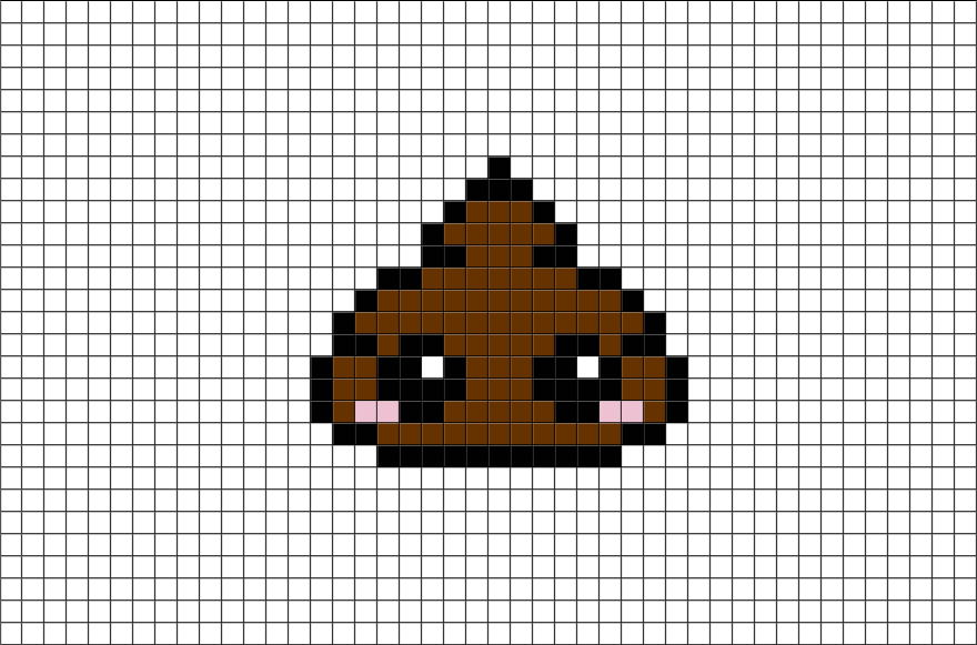 Pixel Art Poop Emoji (880x581), Png Download