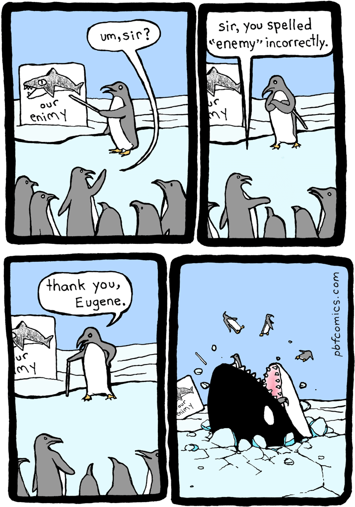 Penguin Enemy - Funny Penguin (750x1050), Png Download