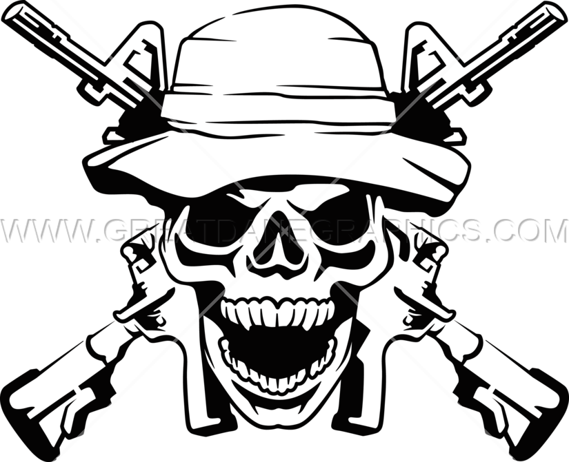 Skull Army Pencil And In Color - Army Ranger Skull Decal (825x671), Png ...