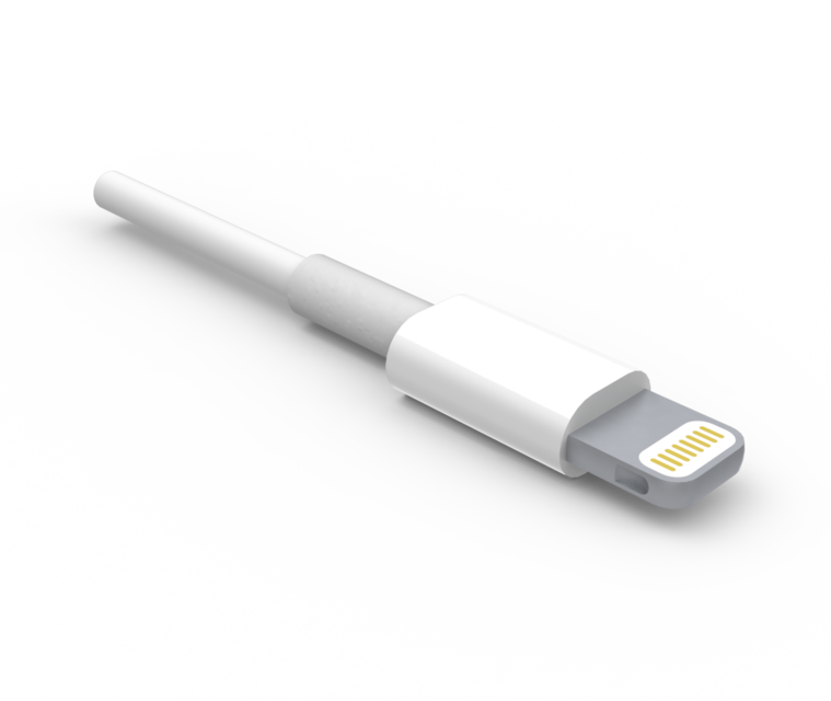 Iphone Cable 3d Model (759x640), Png Download