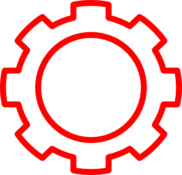 Gear Clipart Red - Gear Clipart Black And White (600x580), Png Download