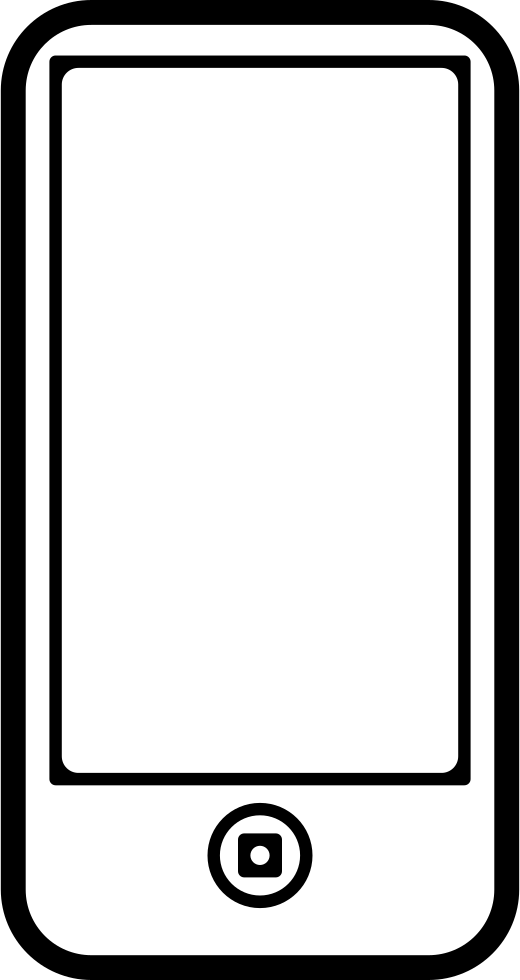 Mobile Phone Outline With One Circular Button And Screen - Outline ...