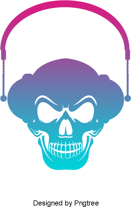 Skeleton Wearing Headphones, Headset, Skull, Vector - Psd (800x800 ...