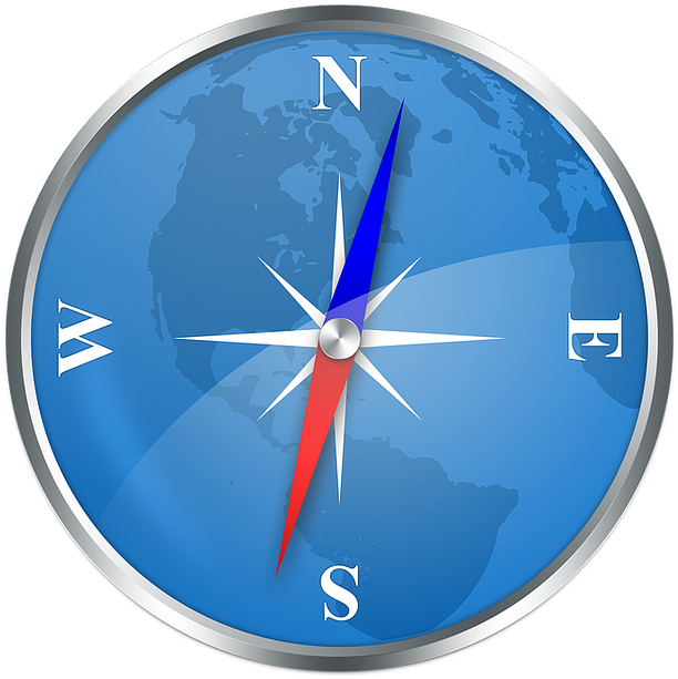 Compass Png - Blue Compass Transparent Background (640x640), Png Download