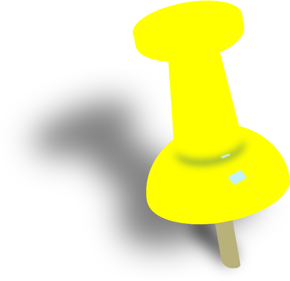 Thumb Tack Clipart Yellow Pin - Yellow Push Pin Png (600x566), Png Download