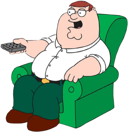 Peter Griffin - Peter Griffin Watching Tv (800x600), Png Download