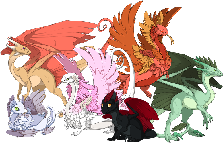All Rare Dragons - All Dragon Types Flight Rising (822x559), Png Download