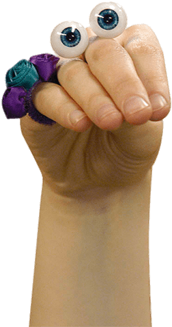 Oobi Uma Mouth Closed Png - Show With Hands And Googly Eyes (450x500 ...