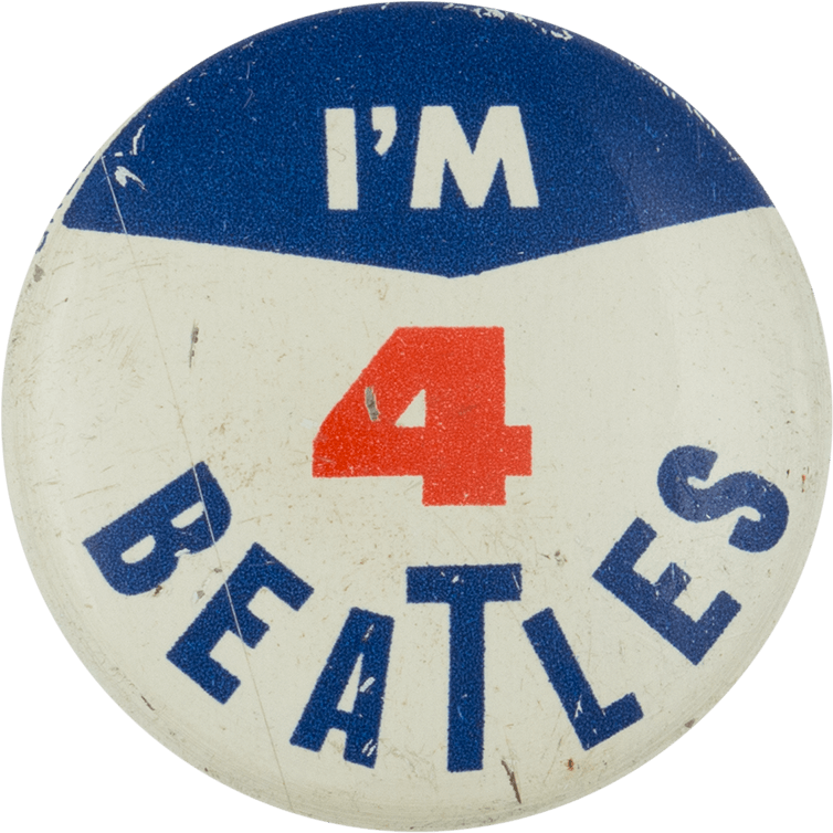 I'm 4 Beatles Blue - Beatles Pin Button 'i'm 4 Beatles' Red Pin Back ...