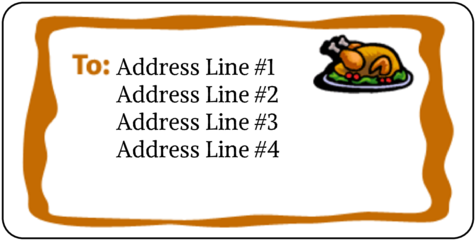 Thanksgiving Turkey Address Label - Label (500x265), Png Download
