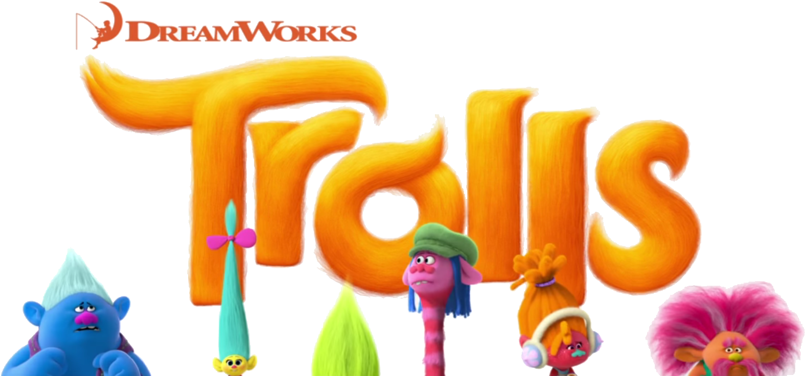 Trolls Movie Logo Png (1600x806), Png Download
