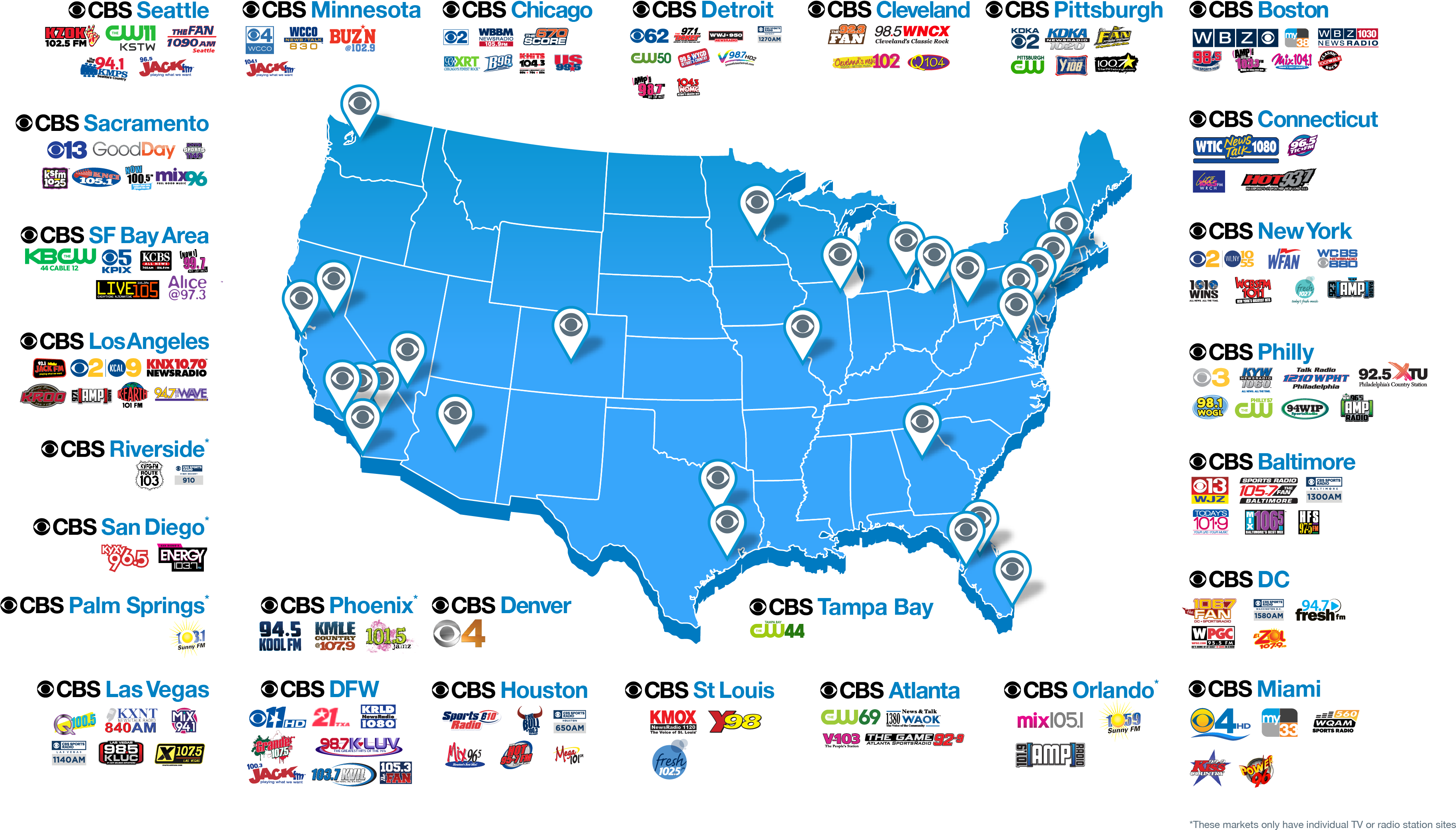 Download Cbs Local Stations - Us Map | Transparent PNG Download | SeekPNG