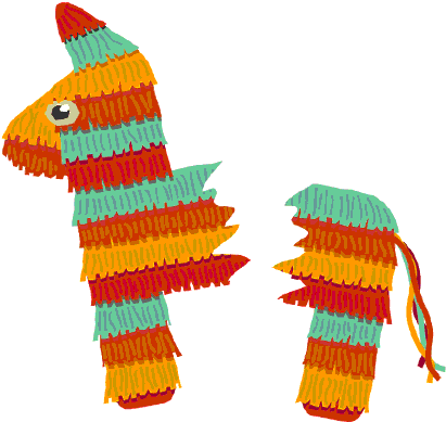 Broken Pinata (410x406), Png Download