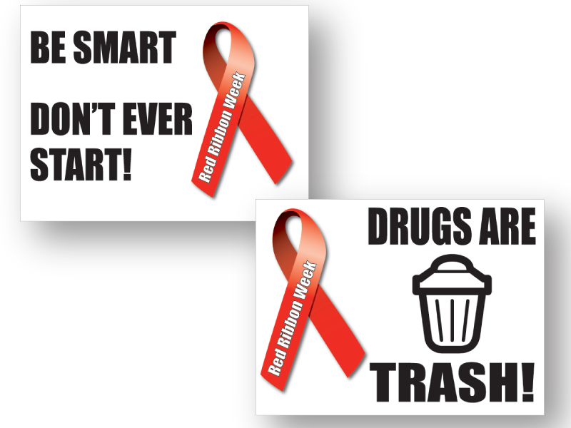 Red Ribbon Week Prevention Lawn Sign - Drug Prevention (800x600), Png ...