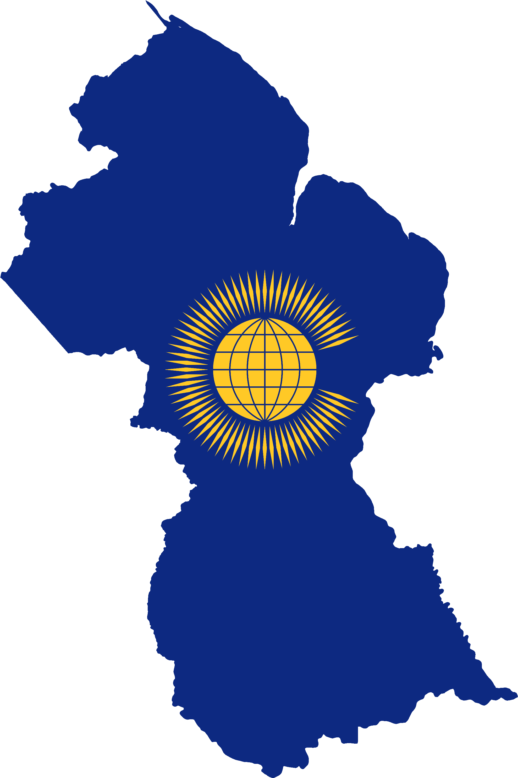 Flag Map Of Guyana - Guyana Map (2000x3001), Png Download