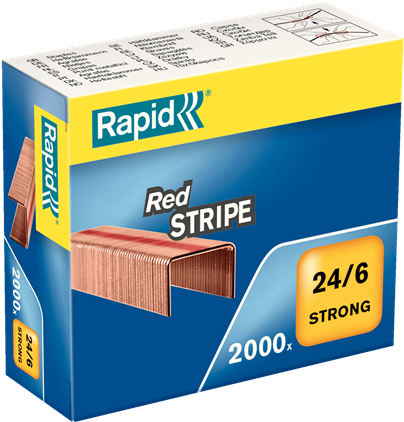 Rapid Strong Staples 24/6 Red Stripe - Rapid 13/10 10mm Staples Box ...