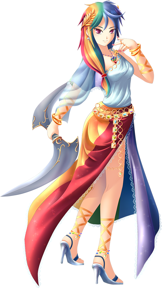 Rainbow - Anime Human Rainbow Dash (922x1229), Png Download