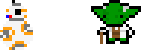 Star Wars Characters - Star Wars Yoda Pixel Art (540x240), Png Download