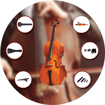 Cello Parts - Symmetry (400x350), Png Download