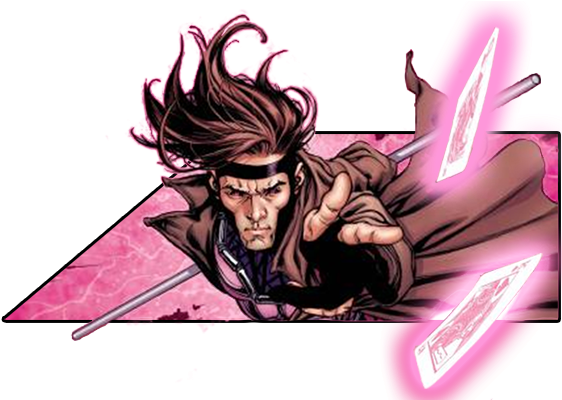 Gambit Png Image - X Men Card Thrower (600x399), Png Download
