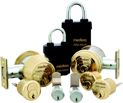 Multiple Mechanical Medeco Locks - Locks Png (494x416), Png Download