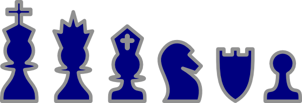 Blue Chess Pieces Svg Clip Arts 600 X 206 Px (600x206), Png Download