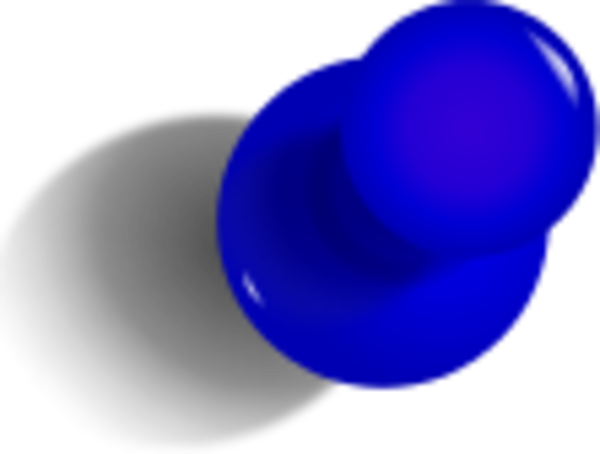 Pushpin Png Transparent - Blue Push Pin Clipart (600x454), Png Download