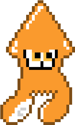 Orange Inkling - 8 Bit Hatsune Miku (350x480), Png Download