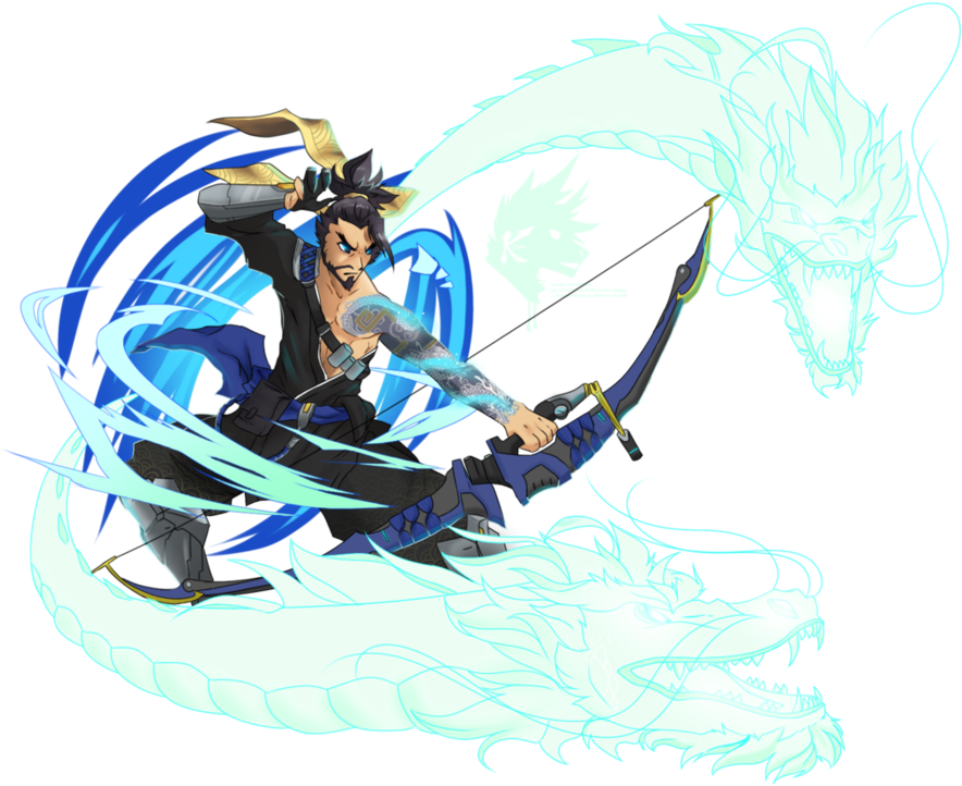 Download Hanzo Dragon Png Clip Black And White Stock - Overwatch Hanzo ...