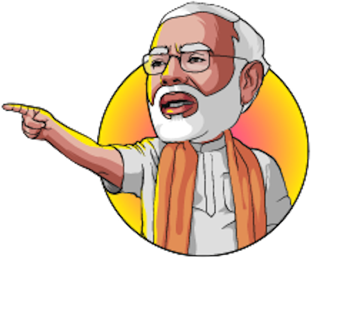 Narendra Modi Stickers Messages Sticker-7 - Narendra Modi Cartoon ...